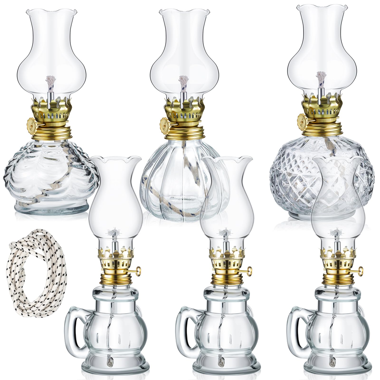 Mua Yexiya 6 Pcs Vintage Glass Kerosene Lamp Rustic Oil Lamp Lantern ...