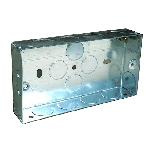 5 x Surface Mounted Back Box 25mm Wall Pattress Double 2 Gang ...