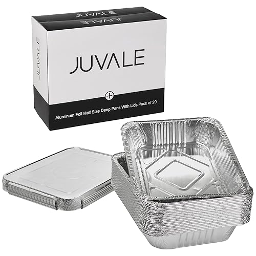 Juvale 20-Pack Half Size Aluminum Pans with Lids - 9x13 Disposable Tin ...