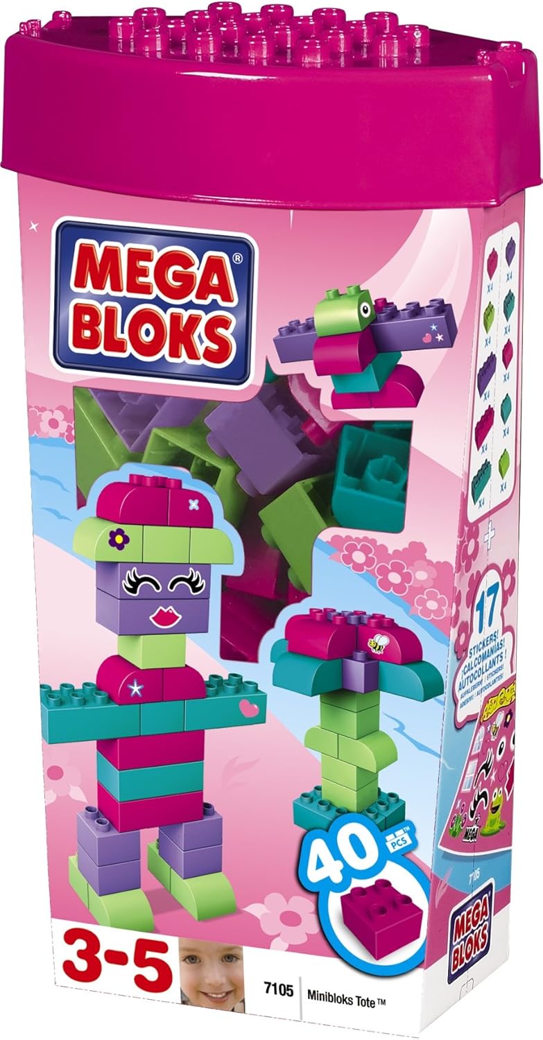 Mega Bloks Miniblocks Tote - Junior Starter - Pink: Amazon.co.uk: Toys ...