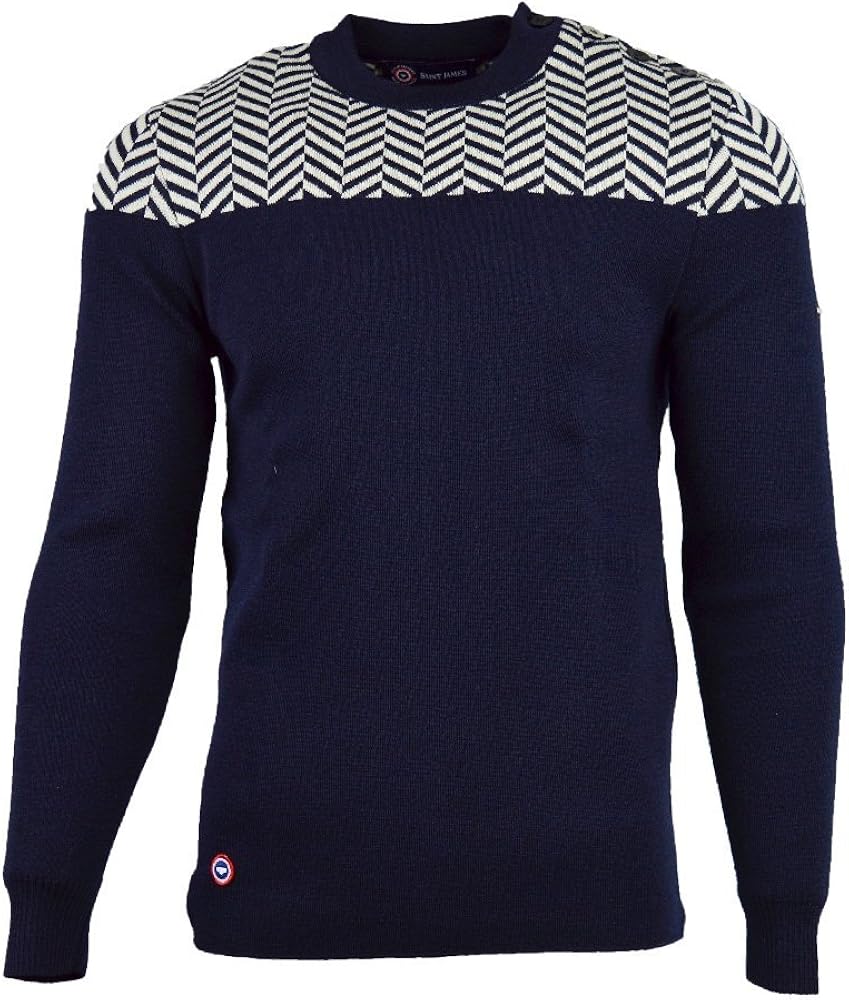 Saint James Pull Le Polaris LSF - Marine/Ecru - Homme: Amazon.fr ...