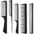 Amazon.com : 5Pcs Professional Teasing Combs Black Carbon Fiber Hair ...