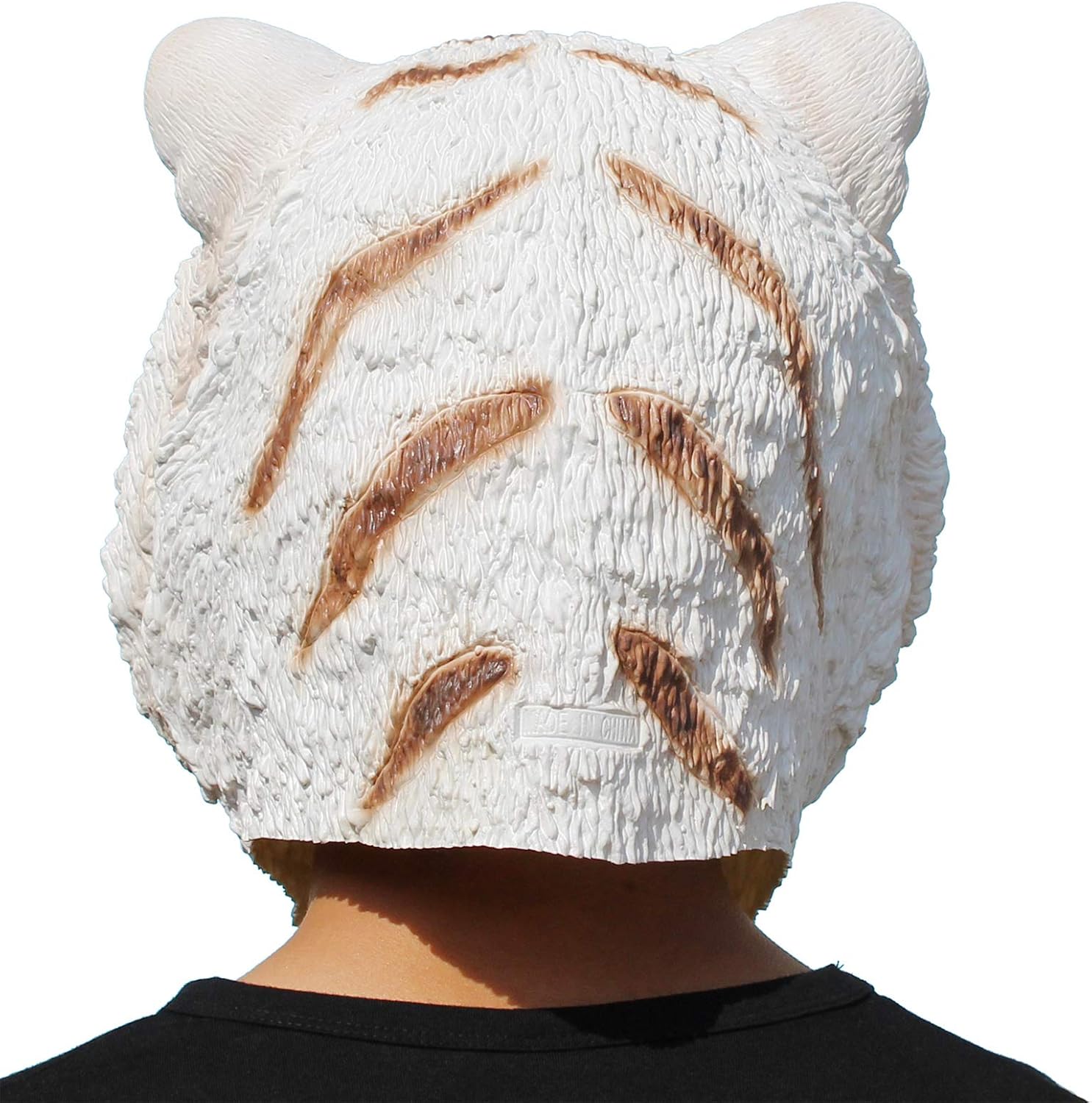 PartyCostume – White Tiger Mask – Halloween Latex Forest Beast Animal ...