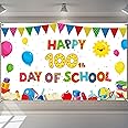 Amazon.com: Happy 100th Day of School Backdrop, 100 Days Banner ...