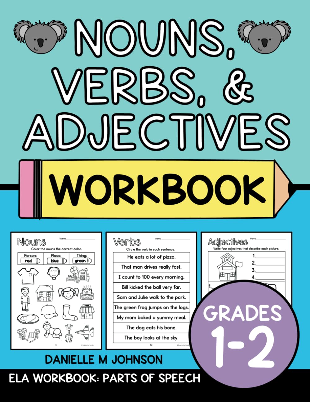 Mua Nouns, Verbs, and Adjectives Workbook: First grade, Second Grade ...
