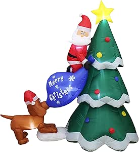 Amazon.com: 6 Foot Inflatable Christmas Santa Claus Climbing on ...