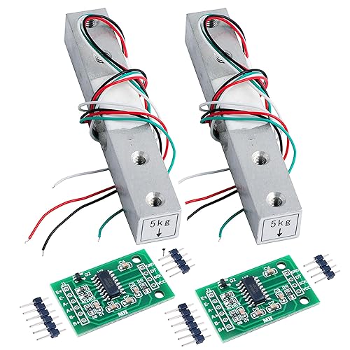 Wishiot 2sets 5kg Load Cell Weight Sensor + HX711 Load Cell Amplifier ...
