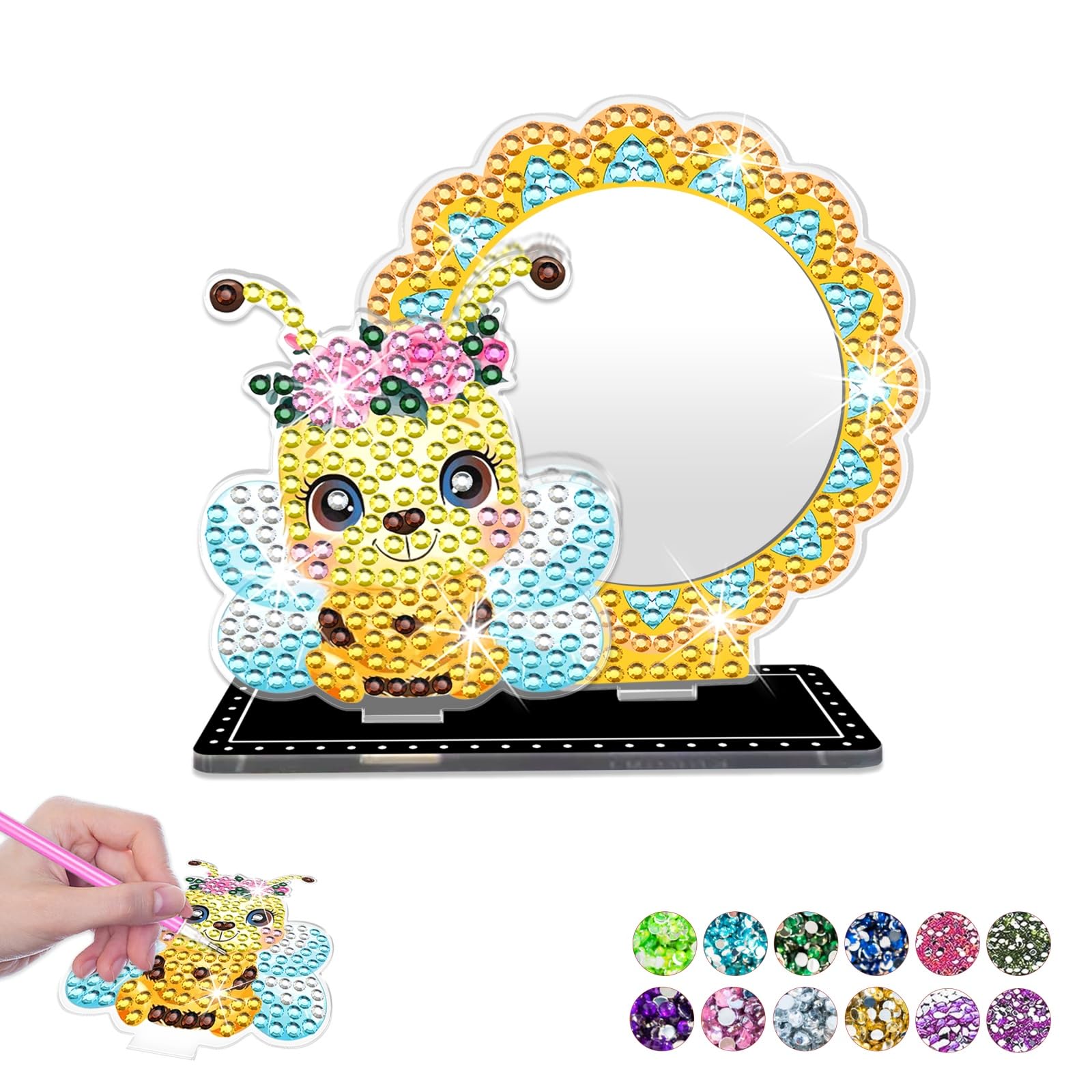 JFRCSSY DIY Diamond Art Painting Mirror for Adults Kids Crystal Diamond ...