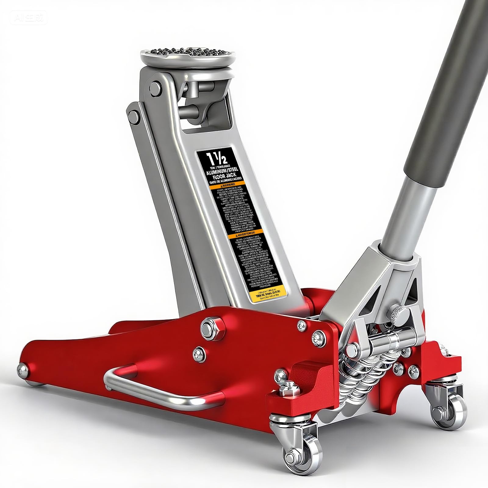 Big RED 1.5 Ton Low Profile Aluminum/Steel Racing Floor Jack with Dual ...