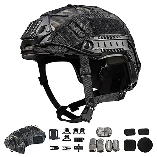 TacSnake Tactical Airsoft Paintball Fast Helmet with Helmet Cover, PJ ...