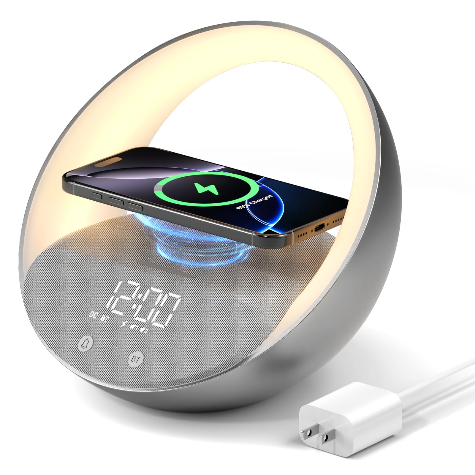 FUNFOR Bluetooth Speaker with Wireless Charger, Sunrise Simulation Wake ...