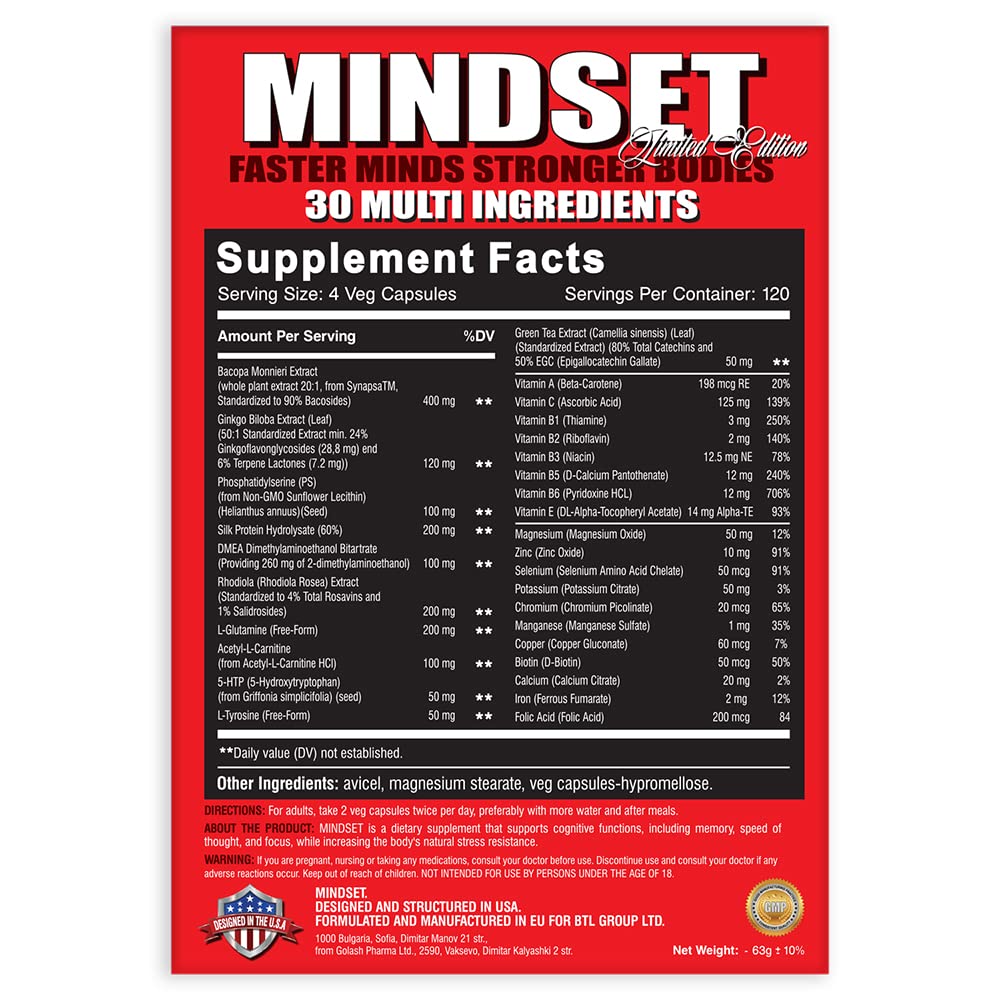Mua BTL – Mindset, Premium Nootropic Brain Booster, 30 Ingredients ...