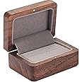Amazon.com: muso wood Handmade Ring Box, Small Rectangular Ring Case for Proposals, Walnut Ring ...
