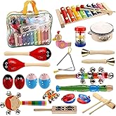 Amazon.com: TOPZEA 12 Pack Kids Musical Instruments, Natural Wood ...