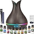 Amazon.com: HIROGA Essential Oil Diffuser for Essential Oils Large Room, Top 10 Oils Gift Set ...