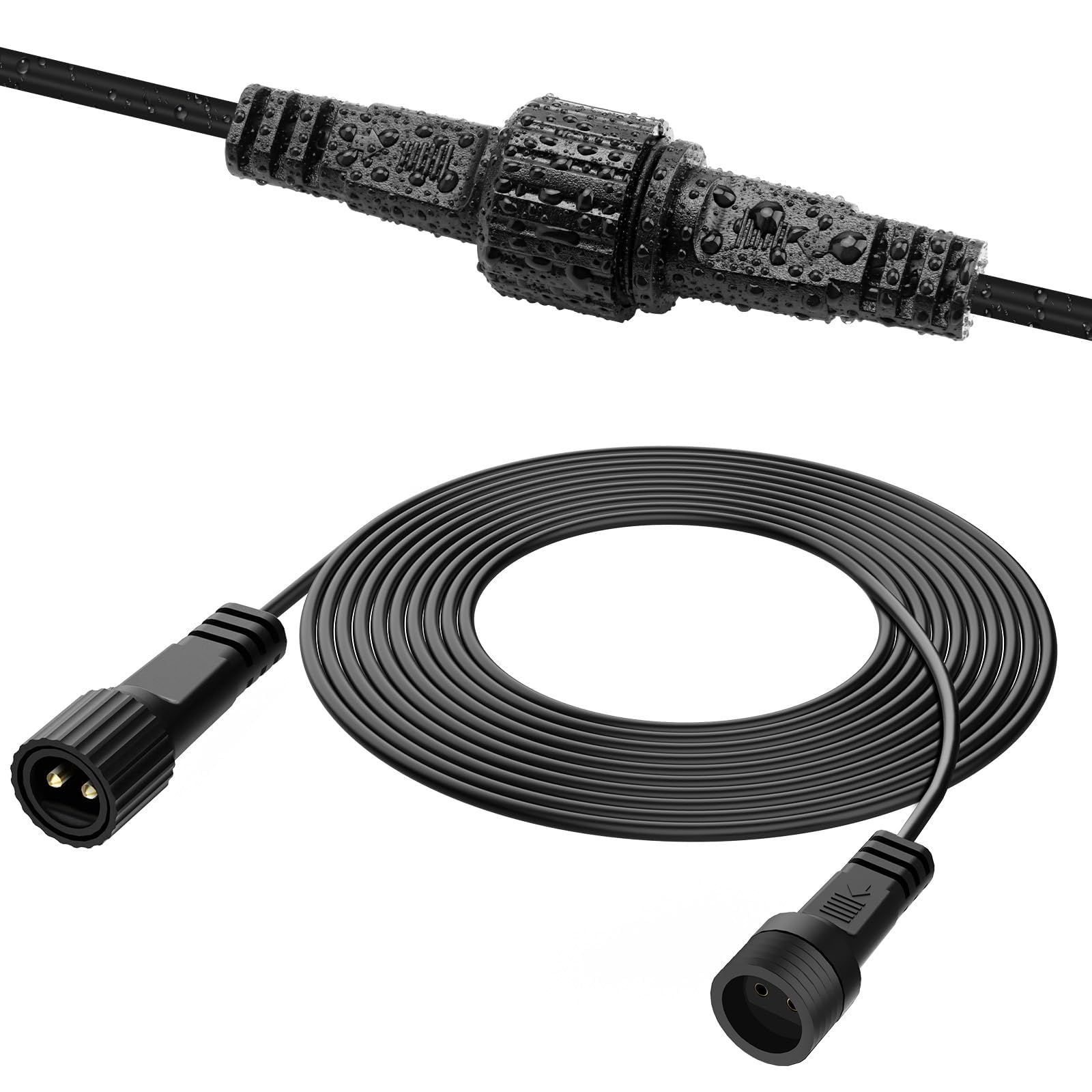 CAMANTU 2Pin Extension Cable 10FT, IP68 Waterproof Extension Lead 16AWG ...