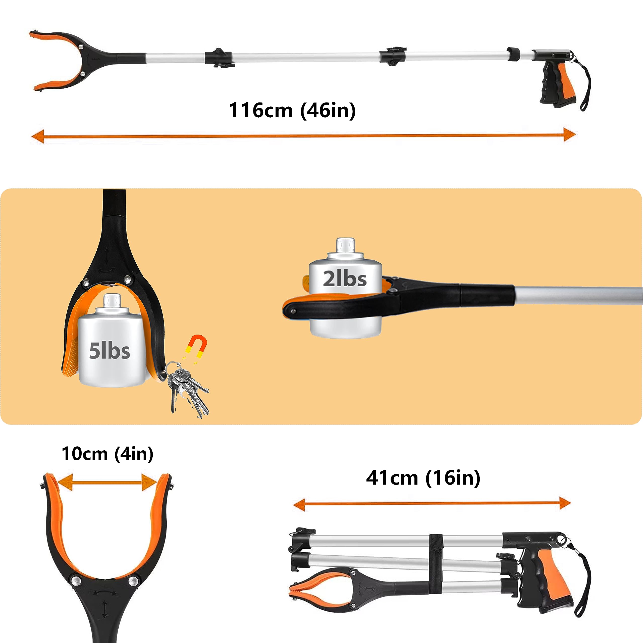 Mua Grabber Tool 46 Inch, Foldable Grabbers for Elderly Grab It ...