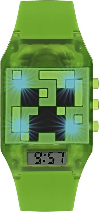 Minecraft Unisex Kid's Digital Analog Quartz Watch with Rubber Strap ...