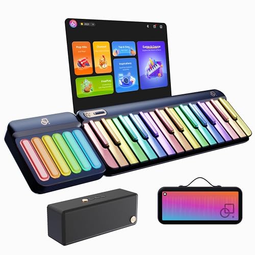 POPUPIANO 29-Key Smart Piano Keyboard with Speaker, Rainbow Lighting ...