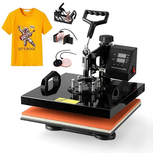 Pro 5 in 1 TUSY Heat Press 15x15 Slide Out, 360 Degree Swing Away Heat ...