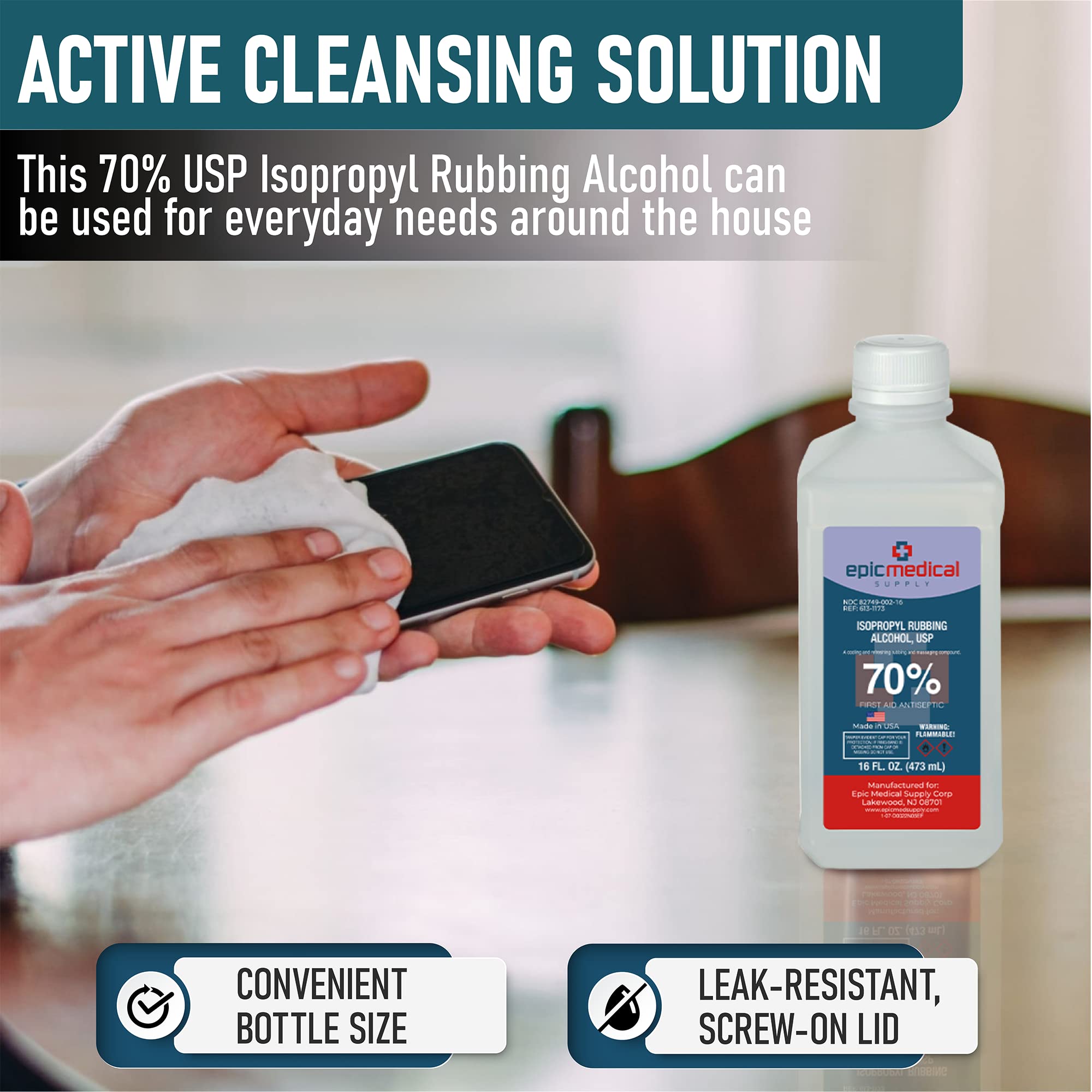 Mua 70% Isopropyl Alcohol 70 Percent Rubbing Alcohol 70 Percent USP, 16 ...