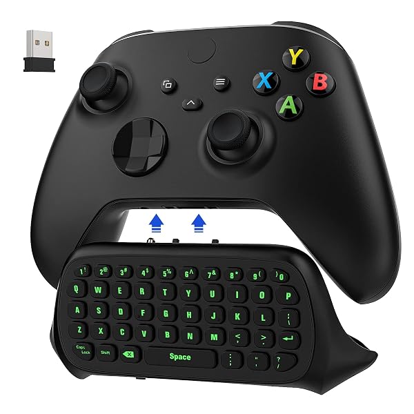 MoKo Xbox One Mini Green Backlight Keyboard, 2.4G Receiver Wireless ...