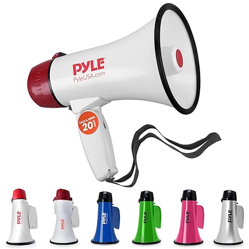 Pyle Megaphone Speaker PA Bullhorn - 20 Watts & Adjustable Vol Control ...