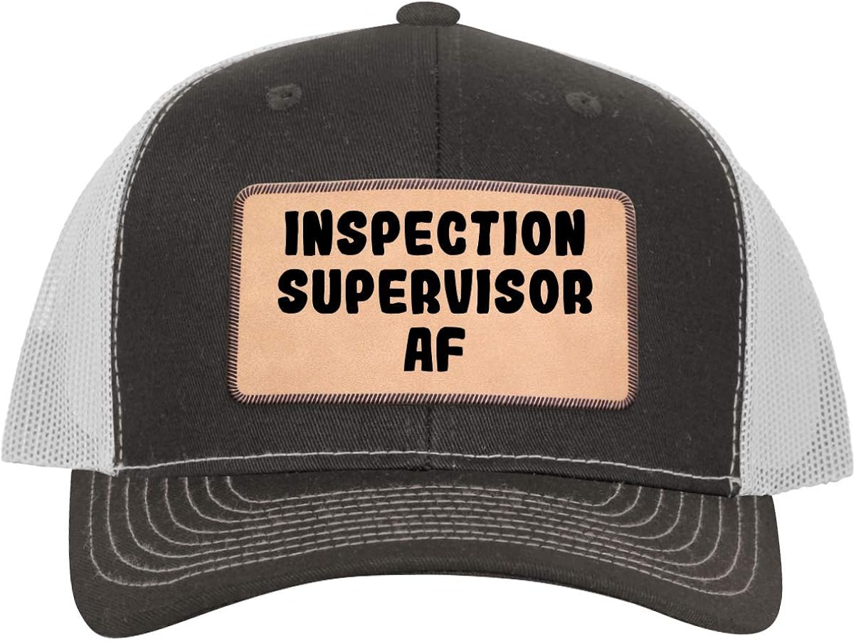 Inspection Supervisor AF - Leather Light Brown Patch Engraved Trucker ...
