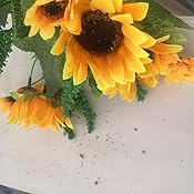 1 Bouquet Artificial Silk Sunflower 7-stems Flowers For Home Decoration ...