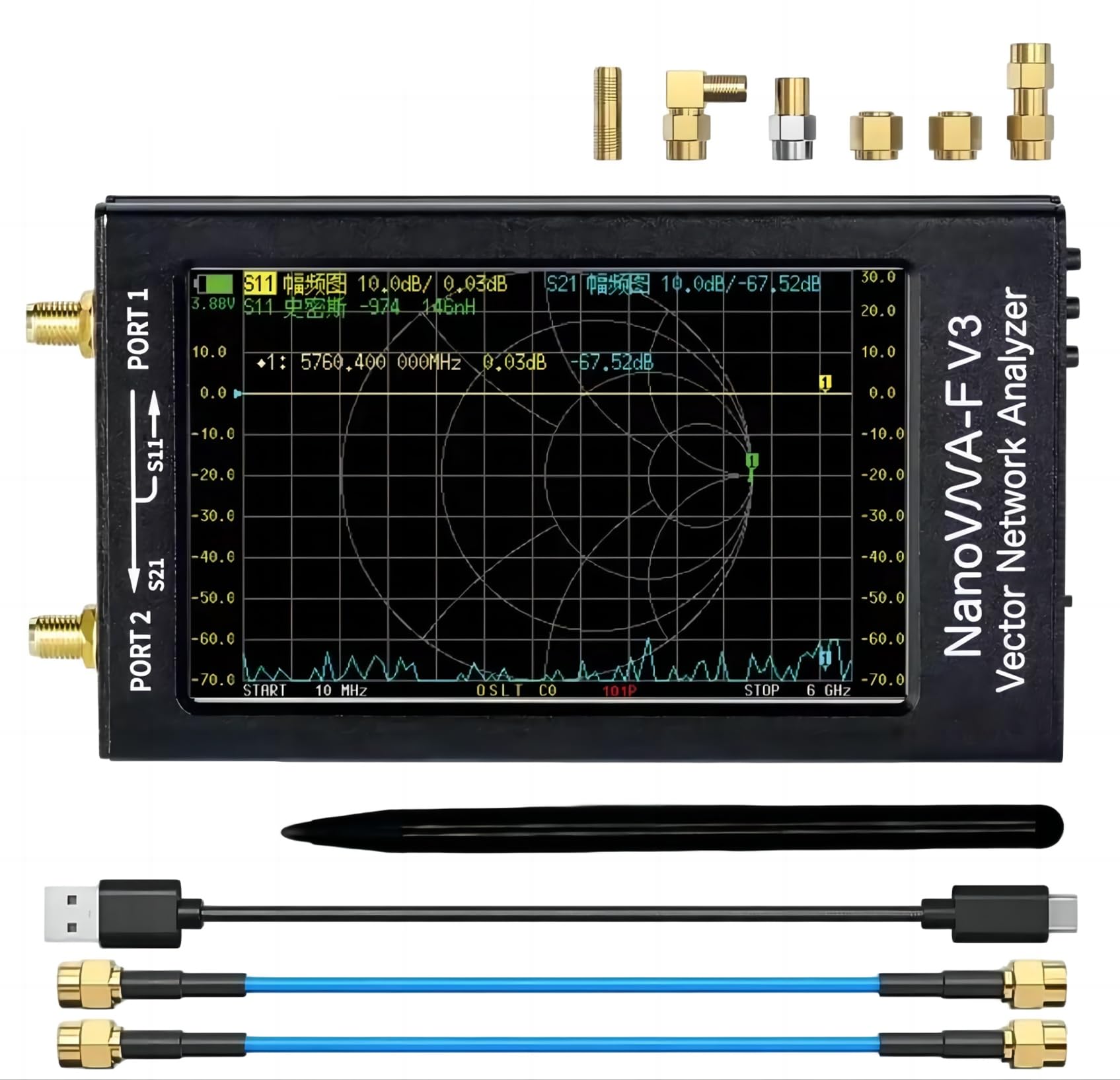 Mua 4.3 Inch NanoVNA-F V3 Vector Network Analyzer 50KHz-3GHz/1MHz-6GHz ...