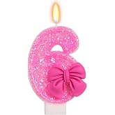 Amazon.com: ElekFX Birthday Candle for Cake, Crown Rose Number Cake ...