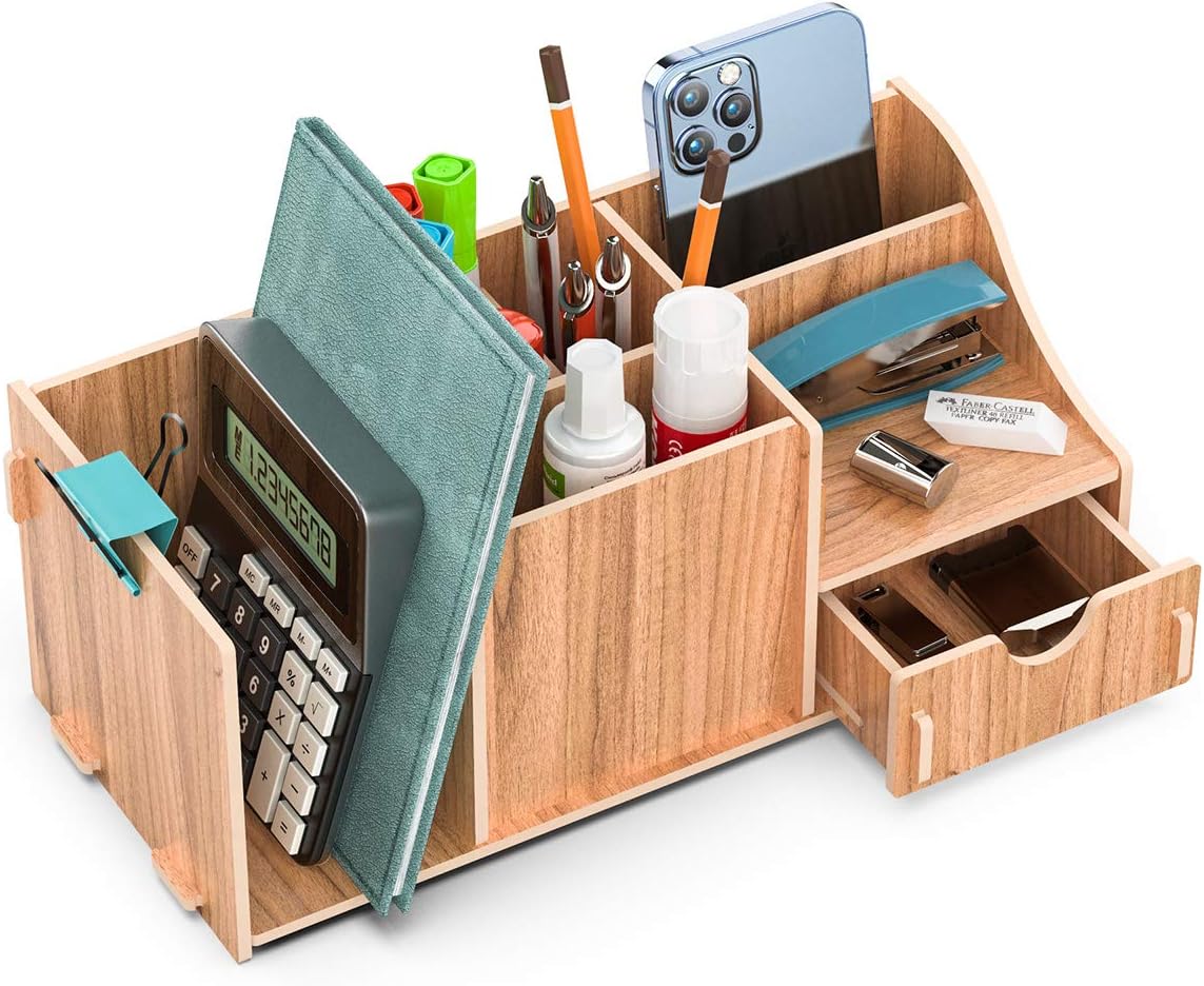 JOPOO Desk Tidy Organiser Office Stationary Pen Holder Multifunction ...