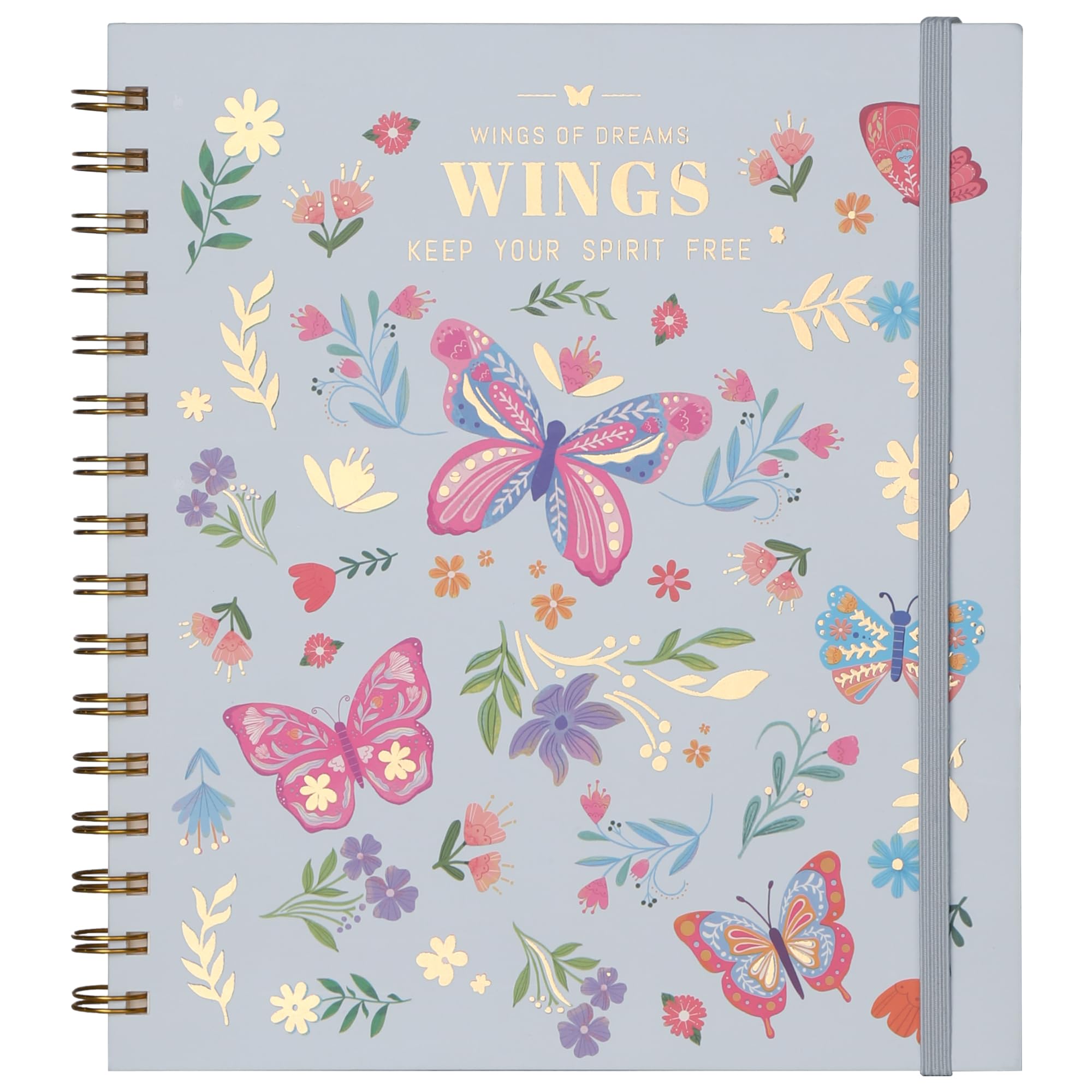 MGGAO Spiral Notebook, Hardcover Butterfly Lined Journal for Women ...