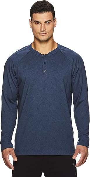 Amazon.com: Gaiam Men's Long Sleeve Henley T Shirt - Yoga & Workout ...