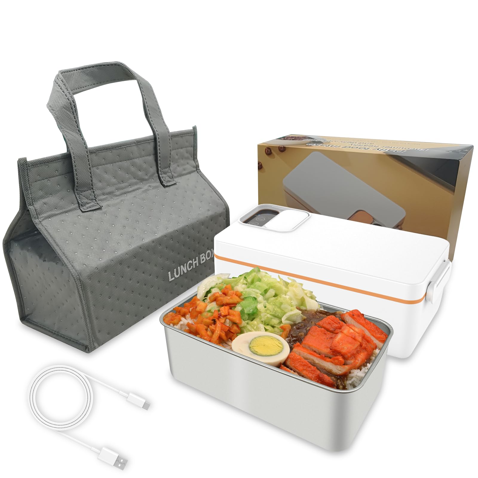 Self Heating Lunch Box - Cordless Food Warmer, Battery Powered ...