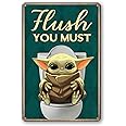 Amazon.com: Star Wars Bathroom Decor Bathroom Metal Sign, Baby Yoda ...