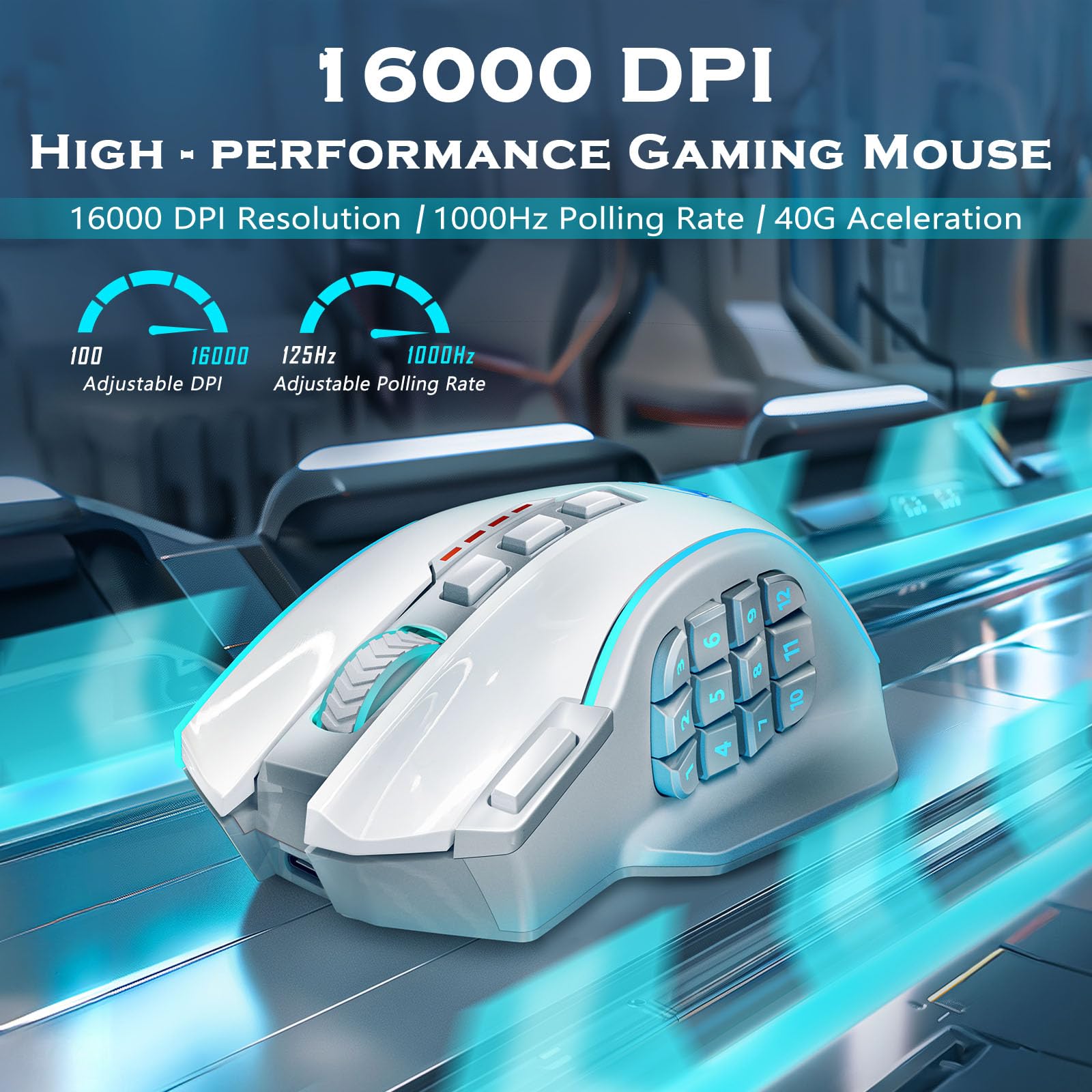 Mua Redragon Wireless Gaming Mouse, MMO Gaming Mouse UP 16,000 DPI, 16 ...
