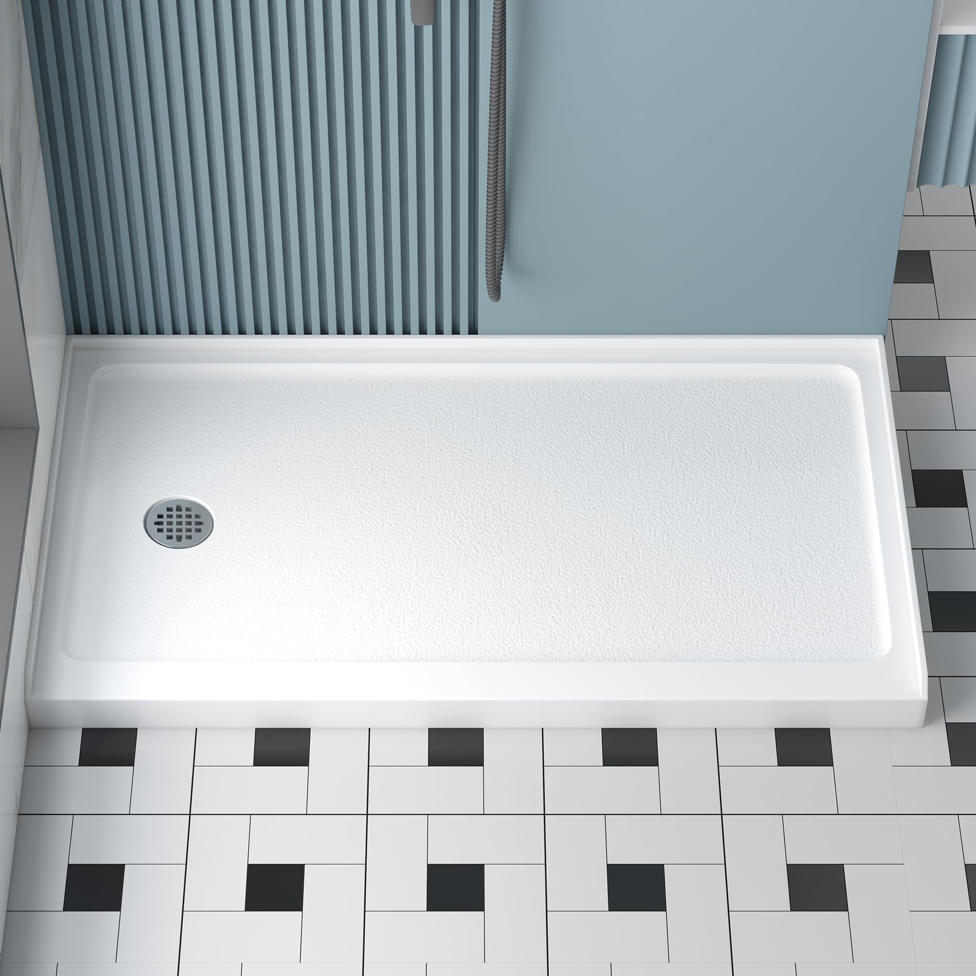 KPUY Shower Base, 60'' L X 32'' W Shower Base Pan with Single Threshold ...