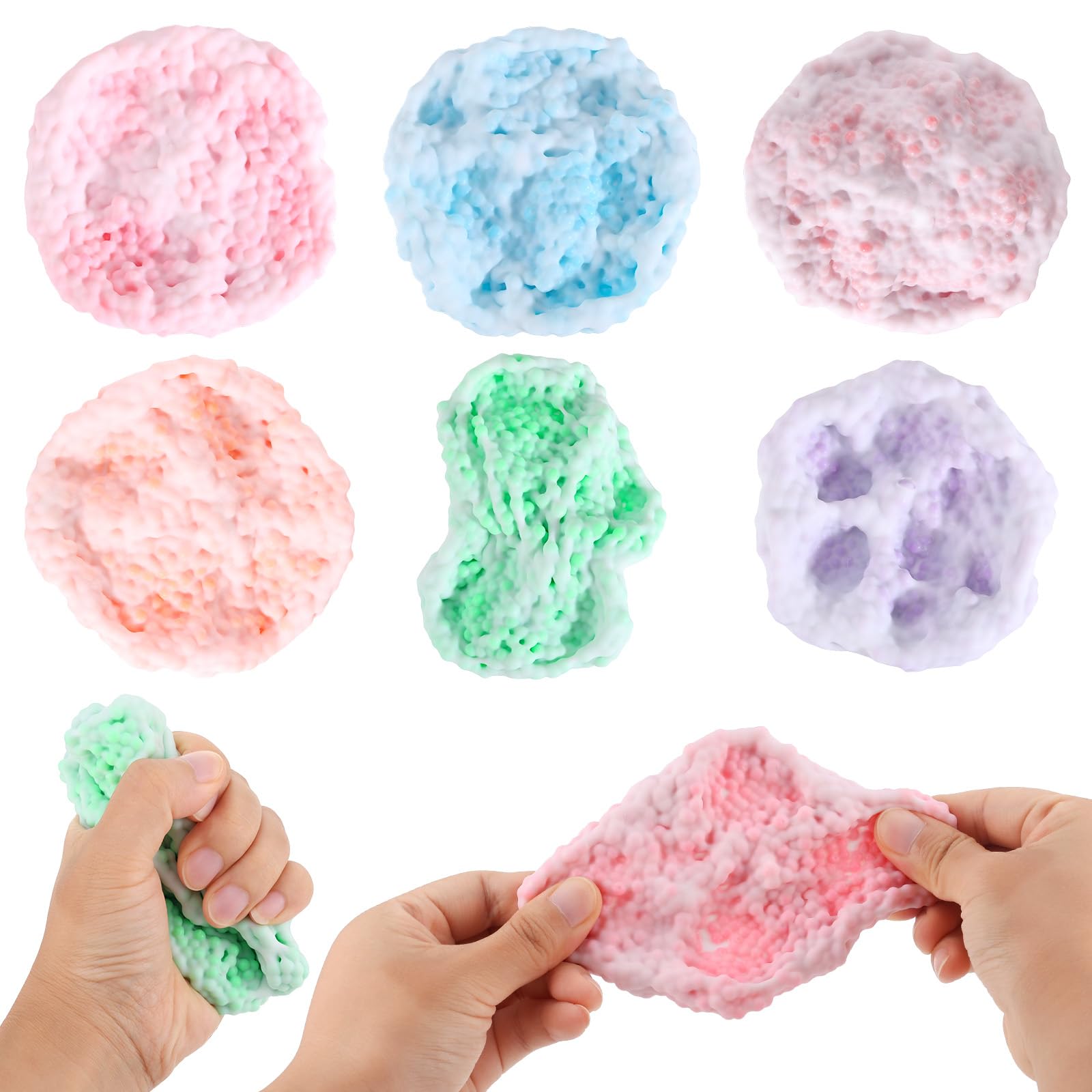 6 PCS Crunchy Squishies Balls Set Stress Relief Balls for Adults ...