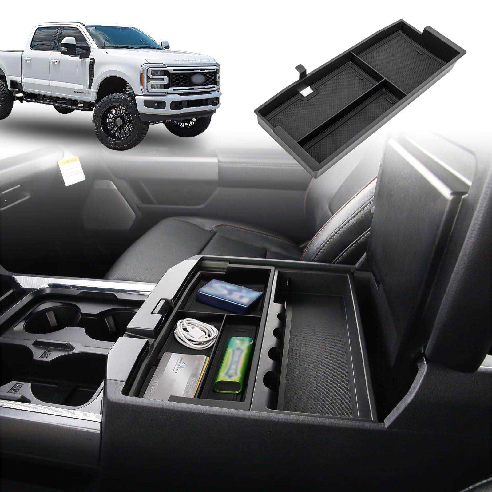 Neepiar Center Console Organizer Tray Compatible with 2023 2024 Ford ...