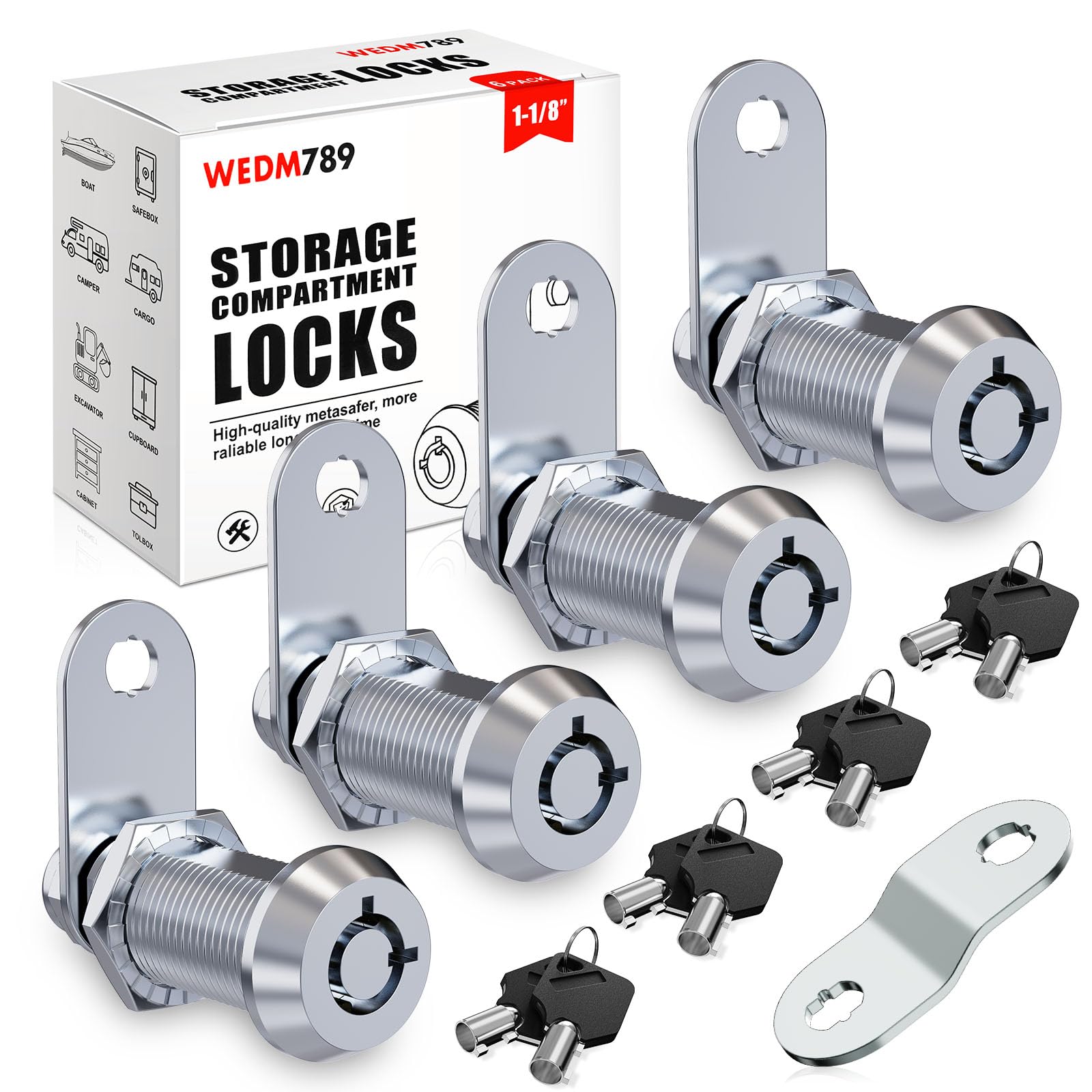 WEDM789 RV Compartment Locks,Cam Lock,Tool Box Locks,Cabinet Locks with ...