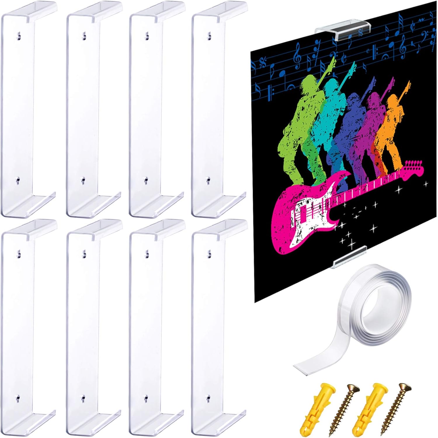 Jetec 8 Pieces Acrylic CD Record Frames Invisible Album Display Frames ...