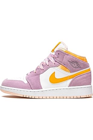Big Kid's Jordan 1 Mid Very Berry Black/Very Berry-White (554725 016)