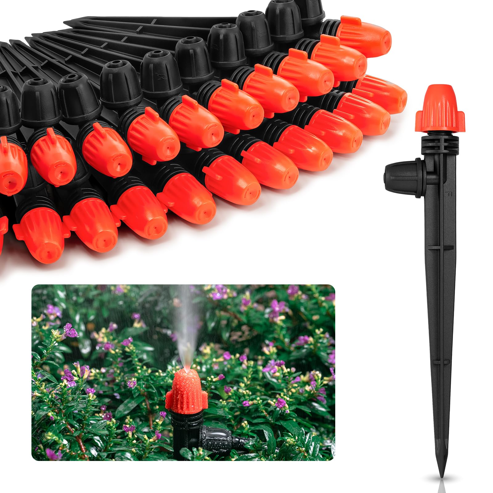 Adjustable Drip Irrigation Spray Emitters: Stake Irrigation Misting ...