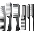Amazon.com : Professional Comb Set Black 6 Piece - Carbon Fiber Anti ...