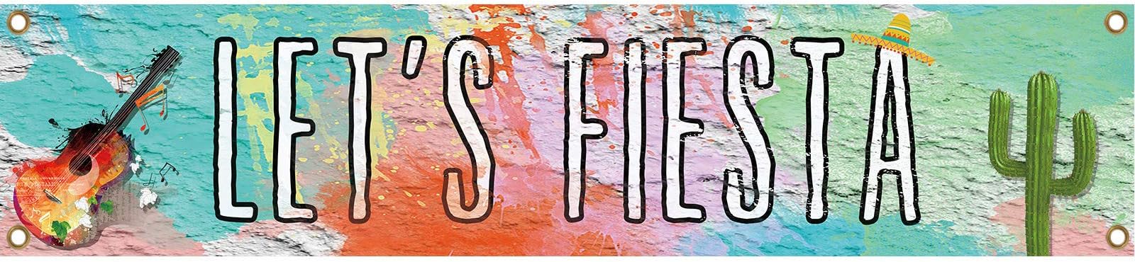 Let's Fiesta Banner for Fiesta Theme Party Decorations, Mexican Party ...