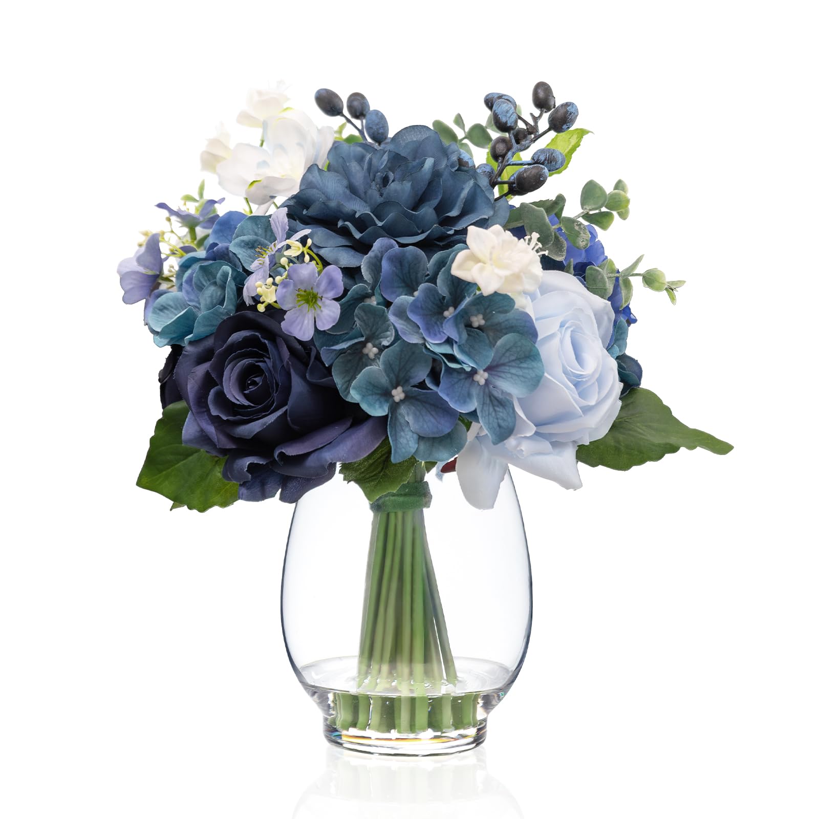 WELL KNOWN Fake Flowers in Vase with Fake Water, Realistic Faux Silk ...