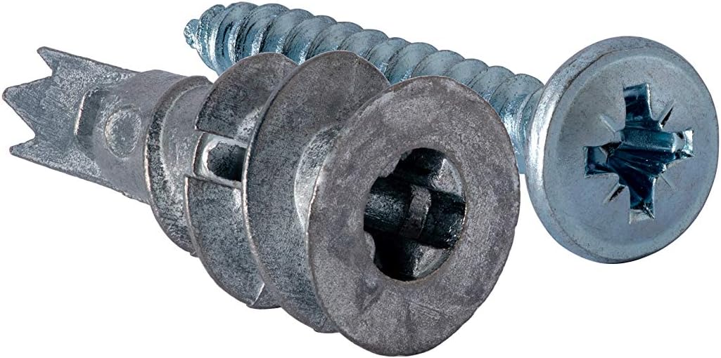 NCaan 20pk Heavy Duty Metal Self-Drill Plasterboard Fixings with Screws ...