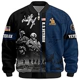 Personalized Veteran Leather Bomber Jacket, Featuring Military Style ...