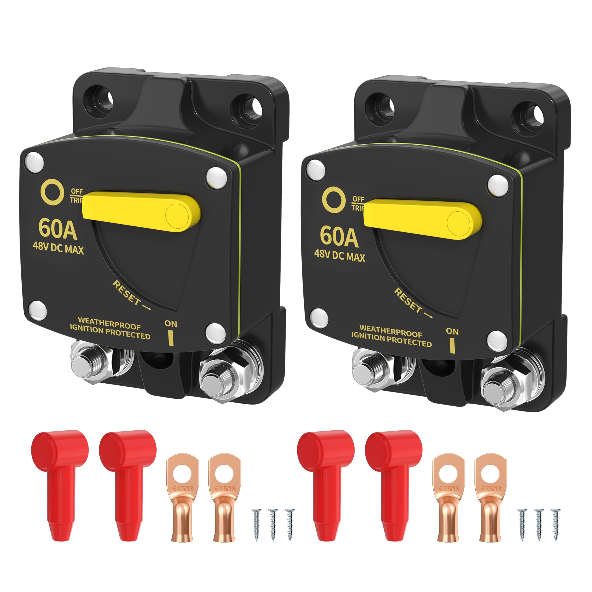 Mua RVMARINEPAT Waterproof Circuit Breaker 12V 60 Amp Car Circuit ...